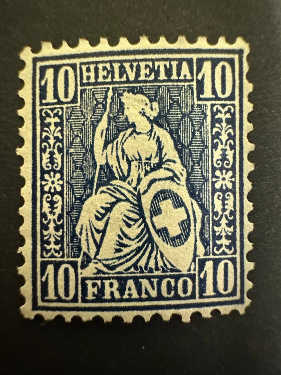 Sitzende Helvetia 10 Rp. 1862 Nr. 31 ungebraucht mit Befund | Kaufen auf Ricardo