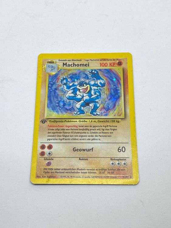 Machomei 1. Edition Base Set Holo Pokemon Karte | Kaufen auf Ricardo
