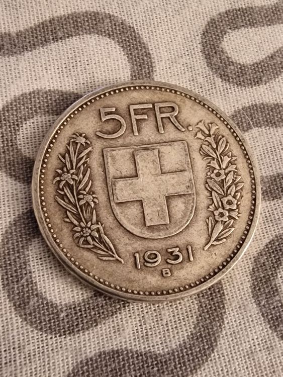 5Fr. Silbermünze Jahrgang 1931 (Gebraucht) in Buchs AG für CHF 8 – mit Lieferung auf Ricardo kaufen