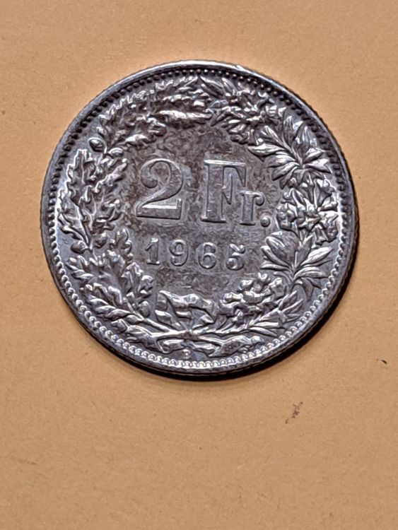 Silbermünze 2 Fr. 1965, Helvetia, Schweiz (Neu (gemäss Beschreibung)) in Greifensee für CHF 6 ...