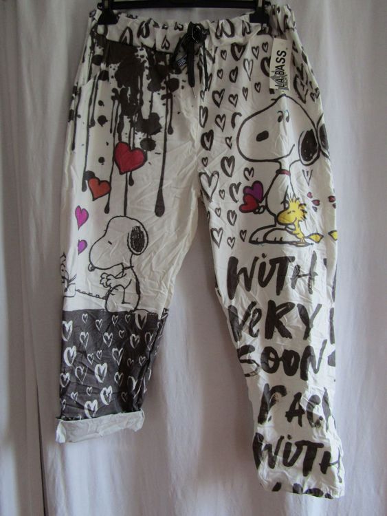 Gr. 48/56, Crash-Stretch Hose mit Taschen "Snoopy-Motiv" (Neu und ...