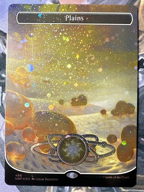 Full Art Basic Land Plains GALAXY FOIL 486 Unfinity (Neu (gemäss ...