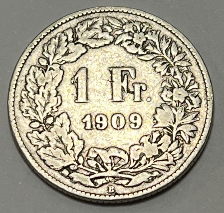 1 Franken - stehende Helvetia - 1909 B (Gebraucht) in Dietikon für CHF 8 – mit Lieferung auf ...
