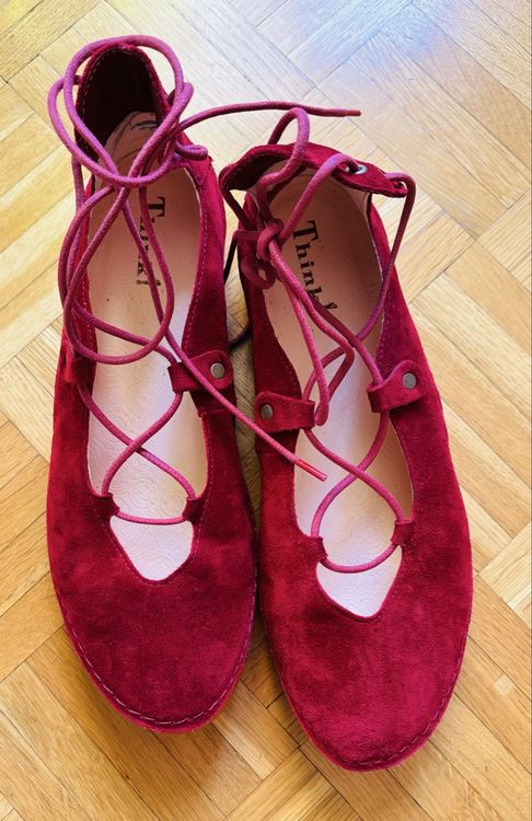 Think Kapsl Riemchen - Ballerina 40 rot - neuwertig Ab 32.- | Kaufen auf Ricardo