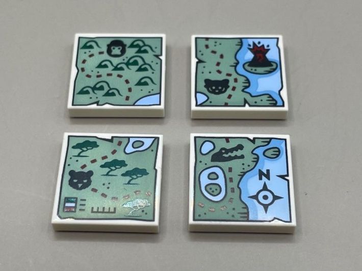 4x Lego Landkarte (map tiles) Fliese 2x2 Neu (Neu (gemäss Beschreibung ...