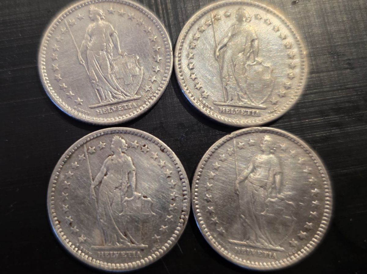 Seltene Schweizer 2 Fr Silbermuenzen, Jahrgaenge 1903-1916 (Gebraucht) in Nyon für CHF 33 – mit ...