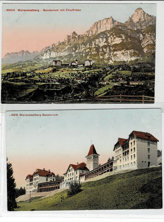 2 AK WALLENSTADTBERG Sanatorium mit Churfirsten SG | Kaufen auf Ricardo