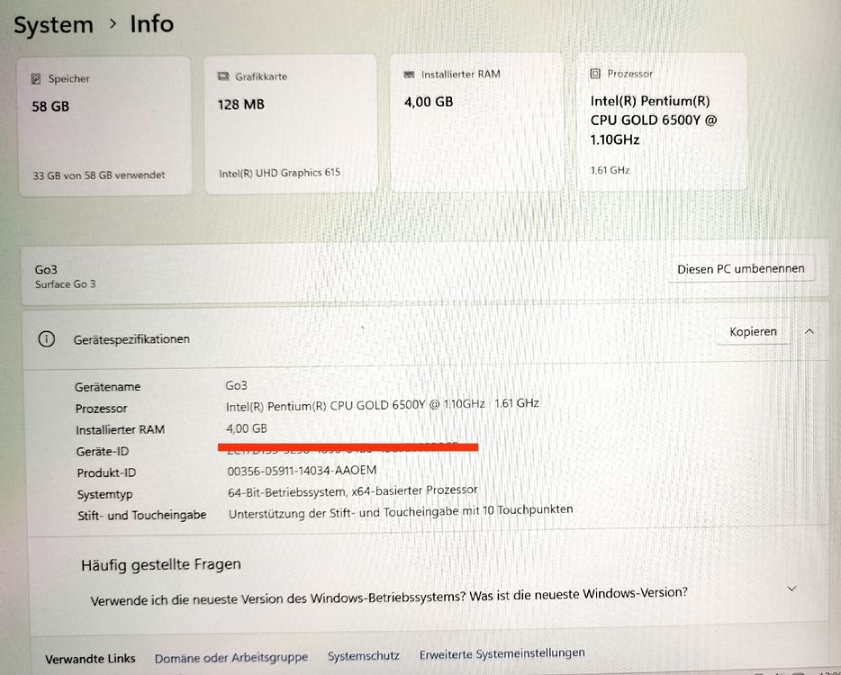 Windows 11 Tablet, Microsoft Surface Go 3 mit Zubehör (Gebraucht) in ...