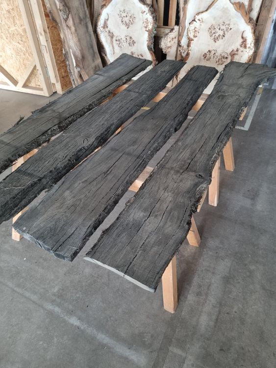 Mooreiche Bretter Unikat Edelholz Deko Tisch 4 Stk 32 mm Set (Gebraucht ...