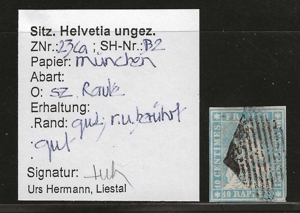 1856 : Strubel Nr. 23Ca mit Befund - KP 300.-- (Gebraucht) in Gümligen für CHF 35 – mit ...