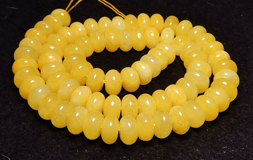 1 Strang echte tolle Honig Jade Perlen Rondellen 8 x 5 mm (Neu (gemäss ...