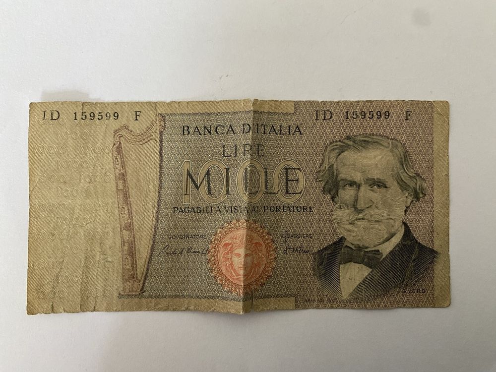 Alte italienische 1000 Lire Note Mille Lira Banknote Italien | Kaufen ...