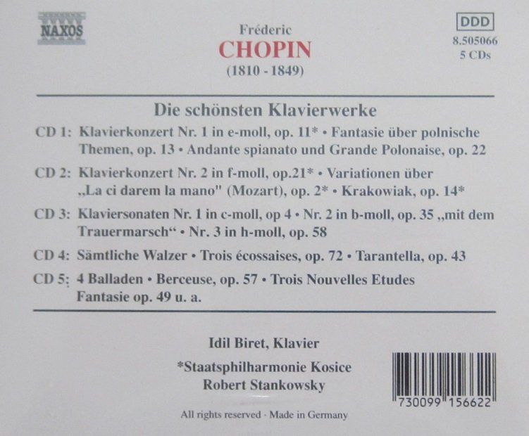 Chopin - Die schönsten Klavierwerke (5 CDs) (Neu und originalverpackt ...