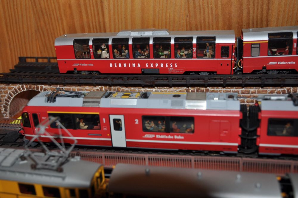 RhB - Bemo HOm – 4 voitures panoramique "Bernina Express" | Kaufen auf Ricardo