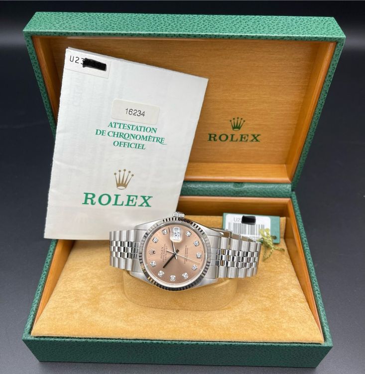 Rolex Datejust 36 rosa ,rose, pink diamonds dial full set | Kaufen auf Ricardo