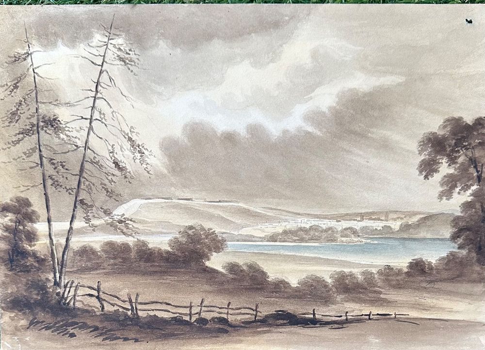 Antike Landschafts Aquarell | Kaufen auf Ricardo