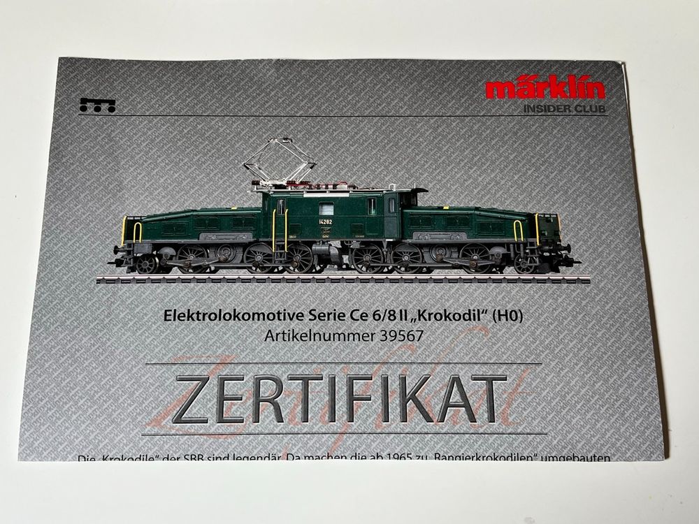 Märklin 39567 H0 E-Lok Ce 6/8 II, SBB Krokodil -INSIDER-CLUB (Gebraucht) in Felben-Wellhausen ...