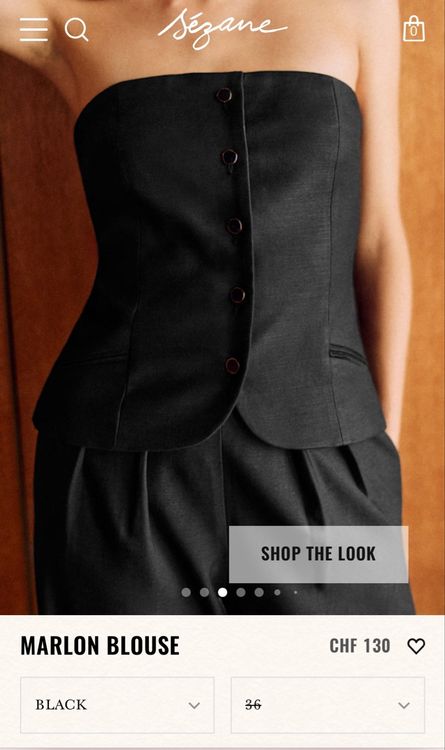 Blouse bustier Sézane Marlon noire T36 (Neu und originalverpackt) in ...