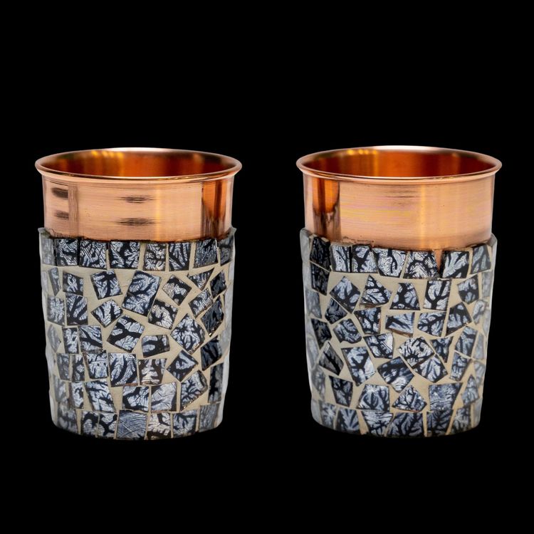 Mozaic Set aus Kupfer mit Zwei tolle Kupfer Becher (Neu und ...