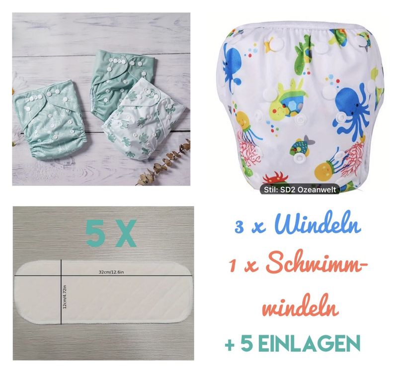 NEU* 4 x waschbare Windeln Pampers reusable diapers | Kaufen auf Ricardo