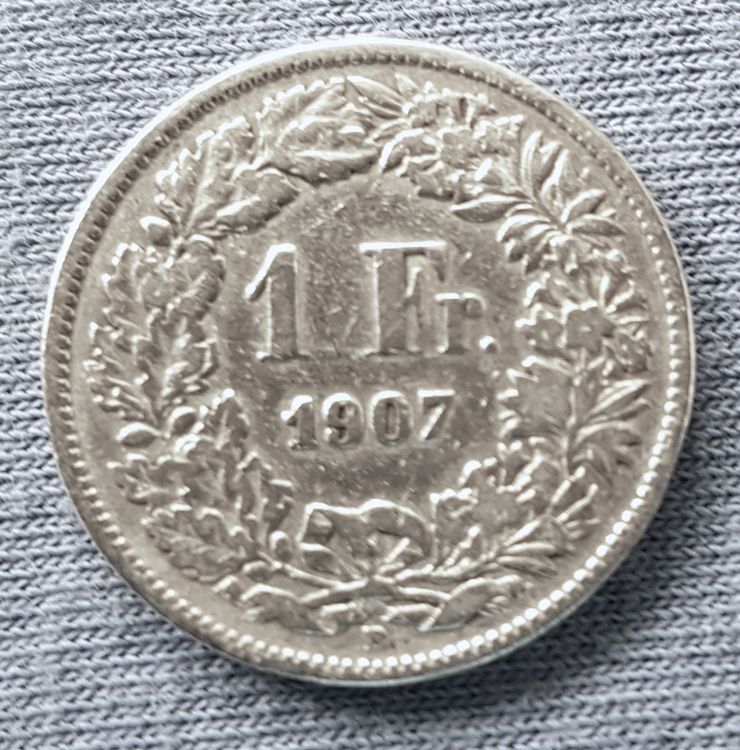1 Franken 1907 uralte sehr rare Silbermünze ab nur 1 Fr !!! (D'occasion) à Camignolo pour CHF 7 ...