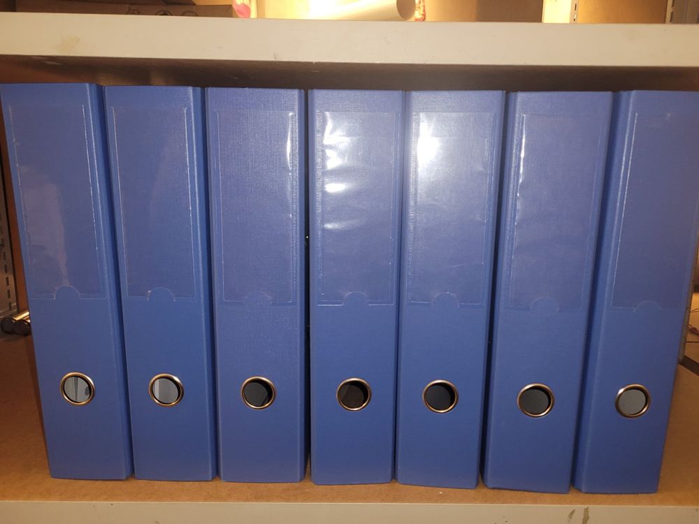 7 blaue Ordner für Büro oder Schule 2 Loch Breite 7cm (Gebraucht) in ...