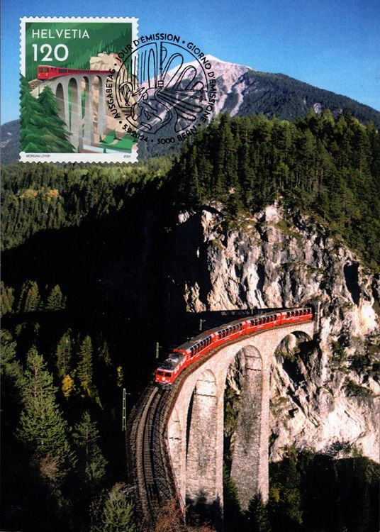 Maximumkarte CH Sehenswürdigkeiten - Landwasserviadukt | Kaufen auf Ricardo