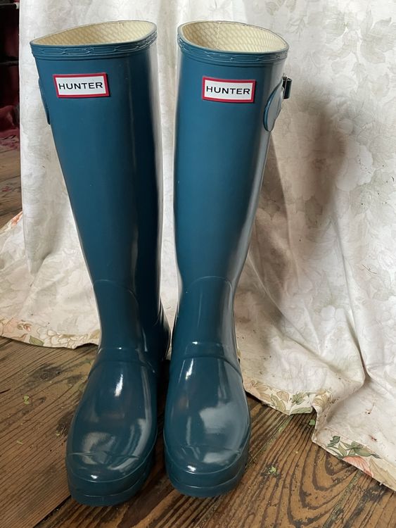 Hunter Original Feather Blue glänzend Gr. 42/UK 8 (Gebraucht) in ...