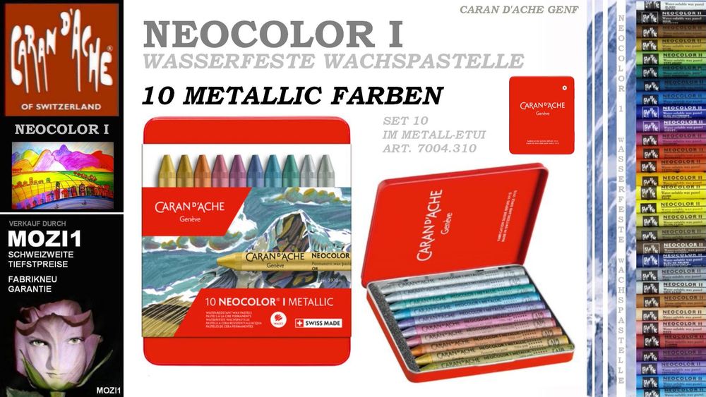 LIQUIDATION: 7004.310 Neocolor permanent METALLIC Set 10 CDA (Neu und ...