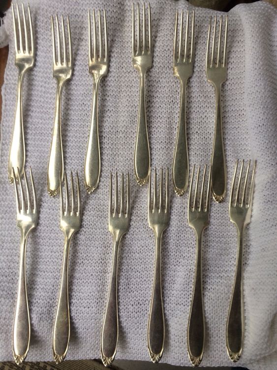 antikes Silberbesteck, 12 Gabeln und 12 Löffel, 100/50 | Kaufen auf Ricardo