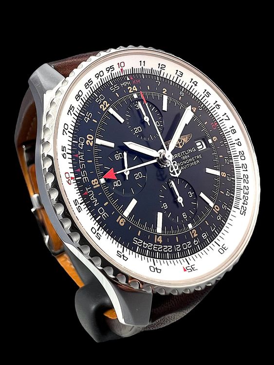Breitling Navitimer World Automatic 46mm Stahl Fullset *U464 (Gebraucht ...
