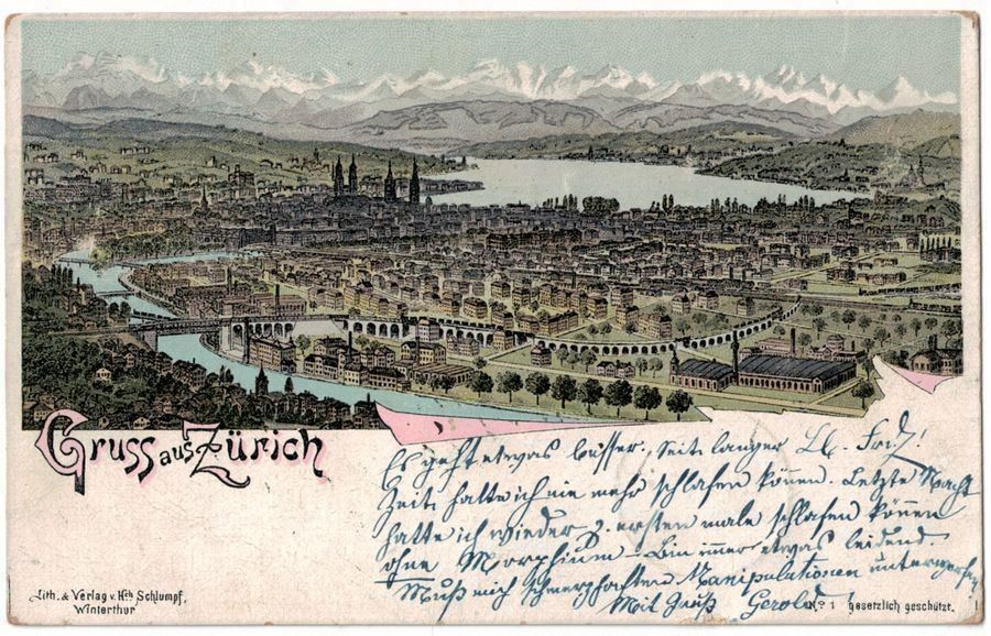 Gruss aus Zürich, Litho gelaufen 1899 (Gebraucht) in Frauenfeld für CHF 5.2 – mit Lieferung auf ...