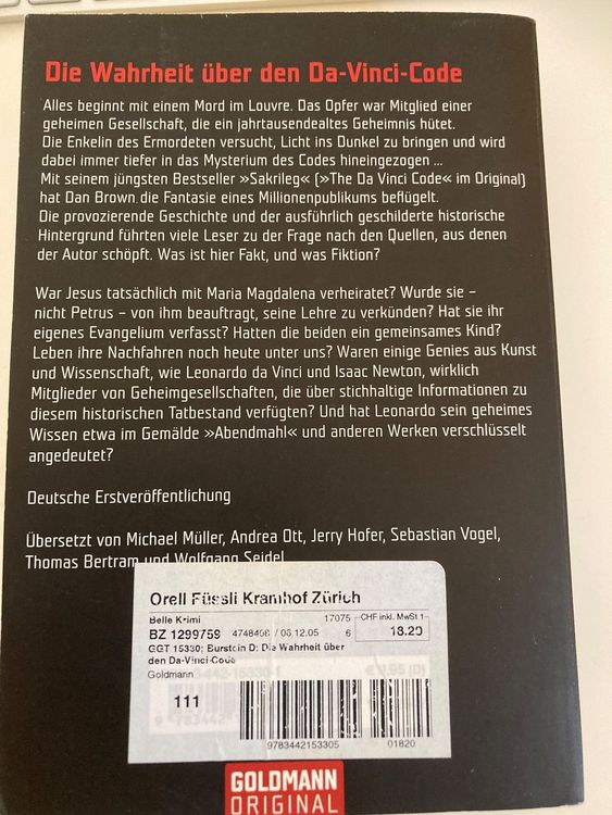 Die Wahrheit über den Da-Vinci-Code - Dan Burstein (Gebraucht) in Sarmenstorf für CHF 1 – mit ...