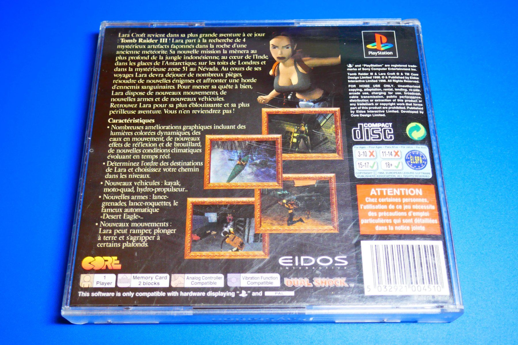 Tomb Raider III Les Aventures de Lara Croft - PlayStation 1 (Gebraucht ...