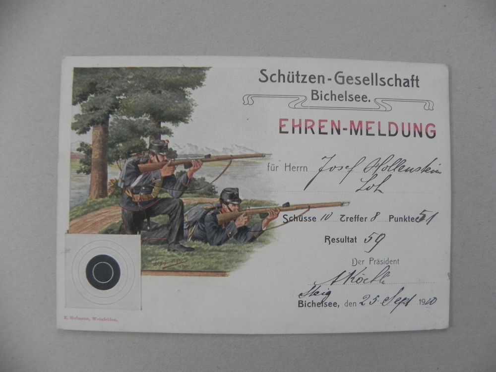 Karte Bichelsee Thurgau TG Schützenfest 1910 Militär Uniform (Gebraucht) in Siebnen für CHF 27 ...