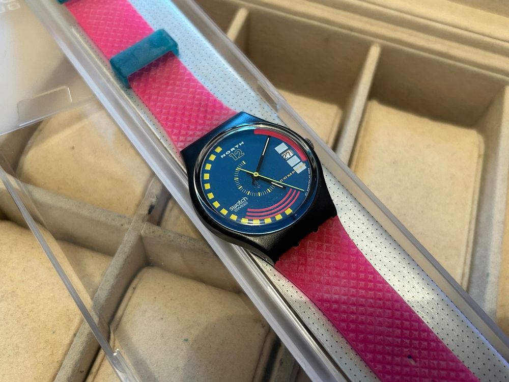 Swatch TRAFFIC JAM GB412 fonctionne 1989 complète set (Neu (gemäss ...