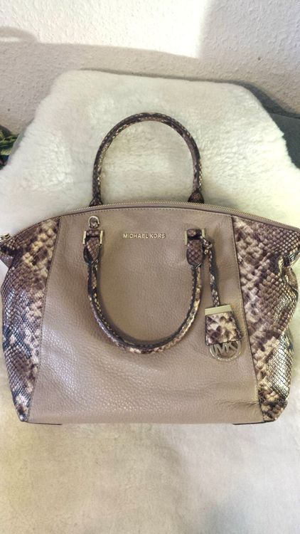Michael Kors Riley Tasche/Shopper, Leder Beige, Python (Neu (gemäss ...