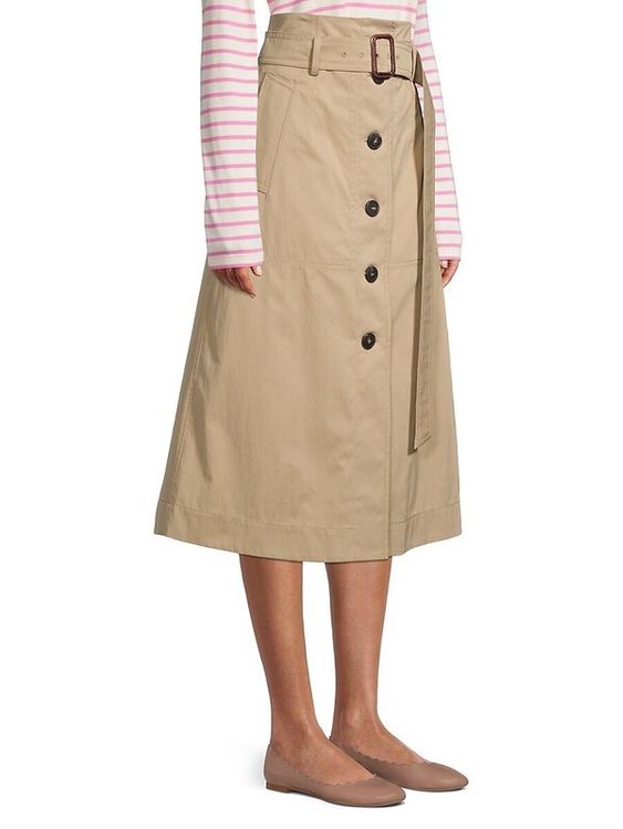 Max Mara Weekend BW Jupe VANDA vorne Knöpfe beige Gr 40 neu (Neu und ...