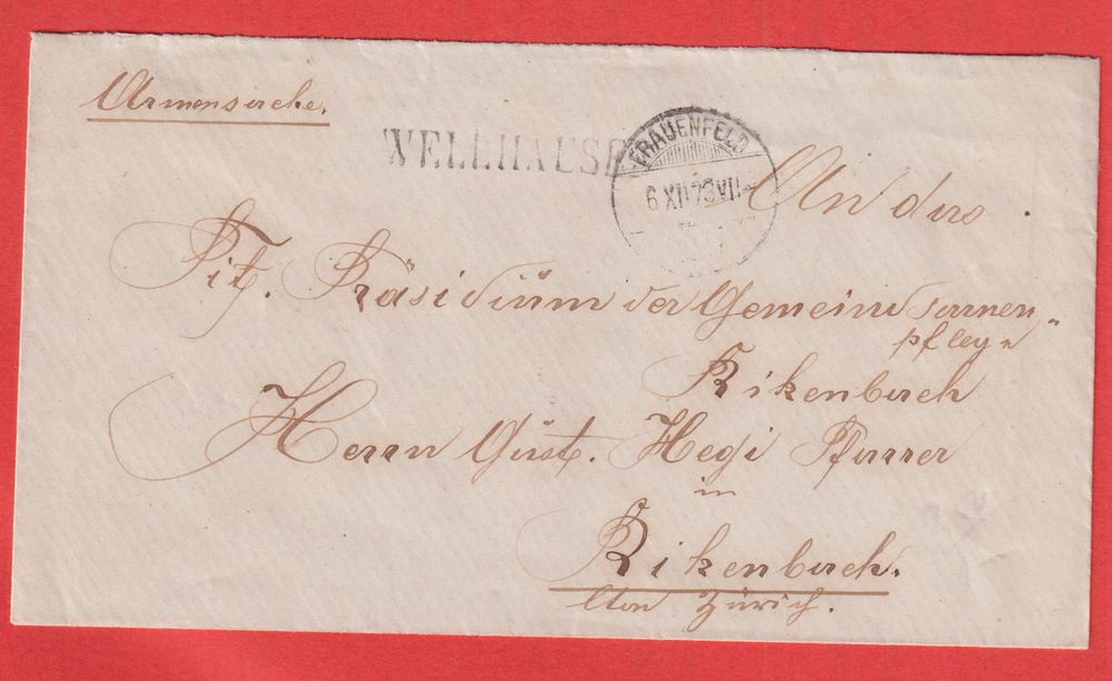 WELLHAUSEN Thurg. Kleinstgemeinde ! Toller Stempel ! (Gebraucht) in ...