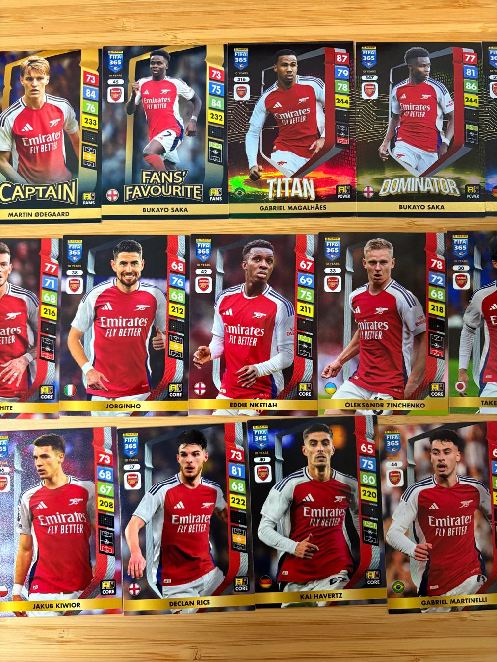 Arsenal x19 Cards Set Panini FIFA 365 Adrenalyn XL 2025 (Neu (gemäss ...