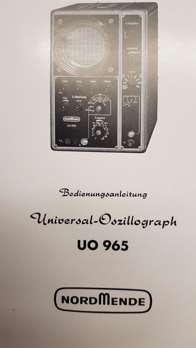 Original-Manual für NORDMENDE Universal-Oszillograph UO 965 (Gebraucht ...