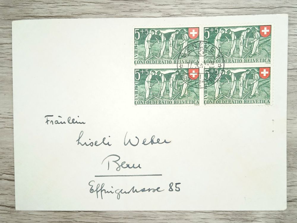 TR70 Enveloppe + Timbre Suisse 1947 (Gebraucht) in Cousset für CHF 2.95 ...