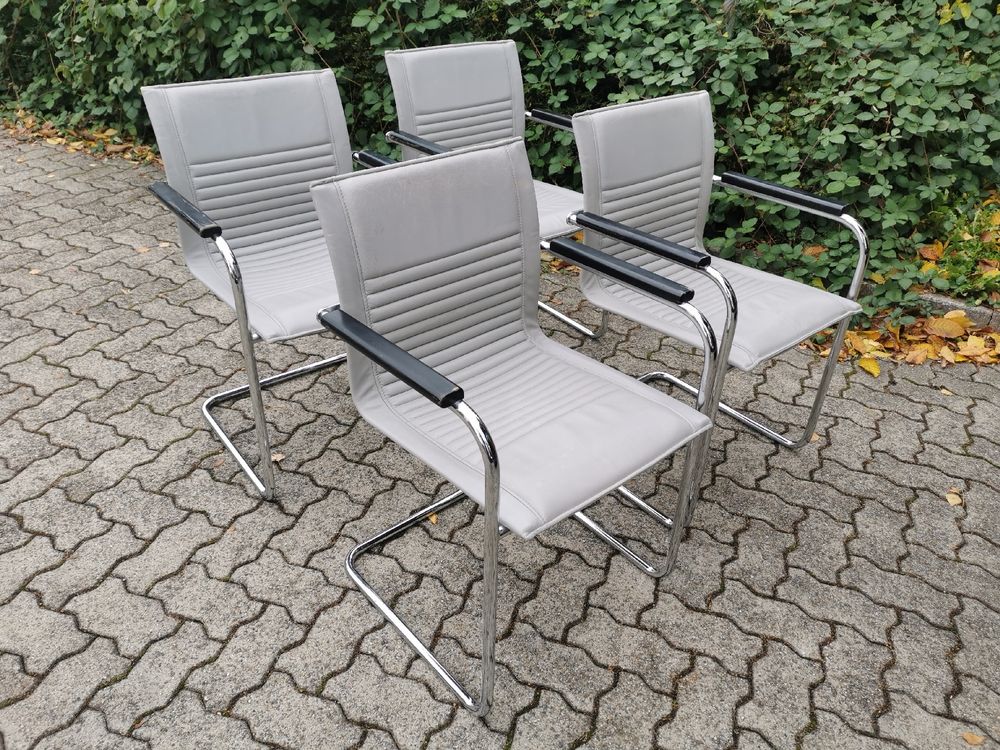 4 Freischwinger leder Art Collection by W. Knoll | Kaufen auf Ricardo