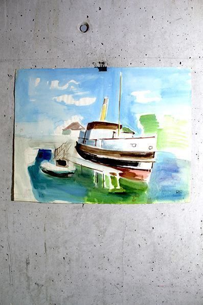 HANS ROHNER (Swiss, 1898-1972) Schiff / Boot, Gouache, 1940 (Gebraucht) in Bern für CHF 305 ...