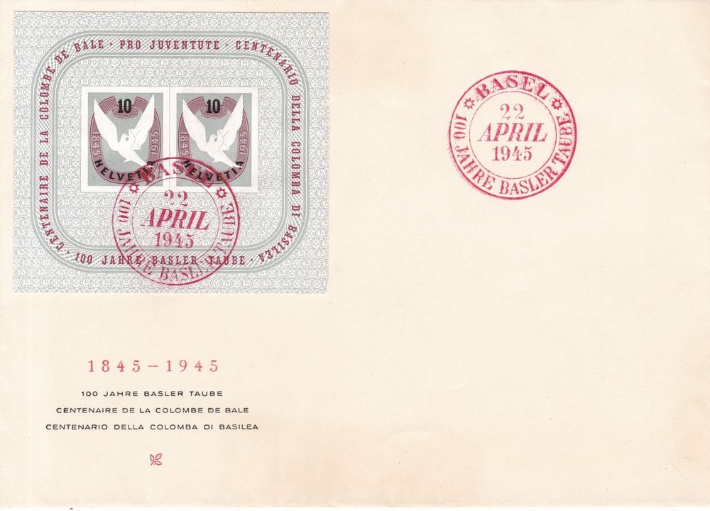 Brief mit Basler Taube Block 1945 | Kaufen auf Ricardo