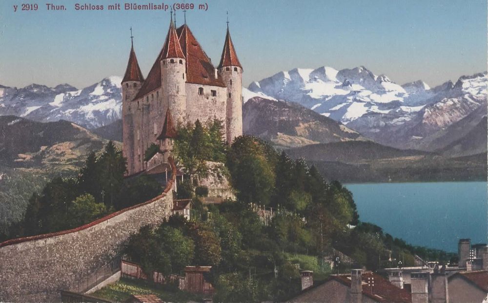 Thun - Schloss mit Blüemlisalp | Kaufen auf Ricardo