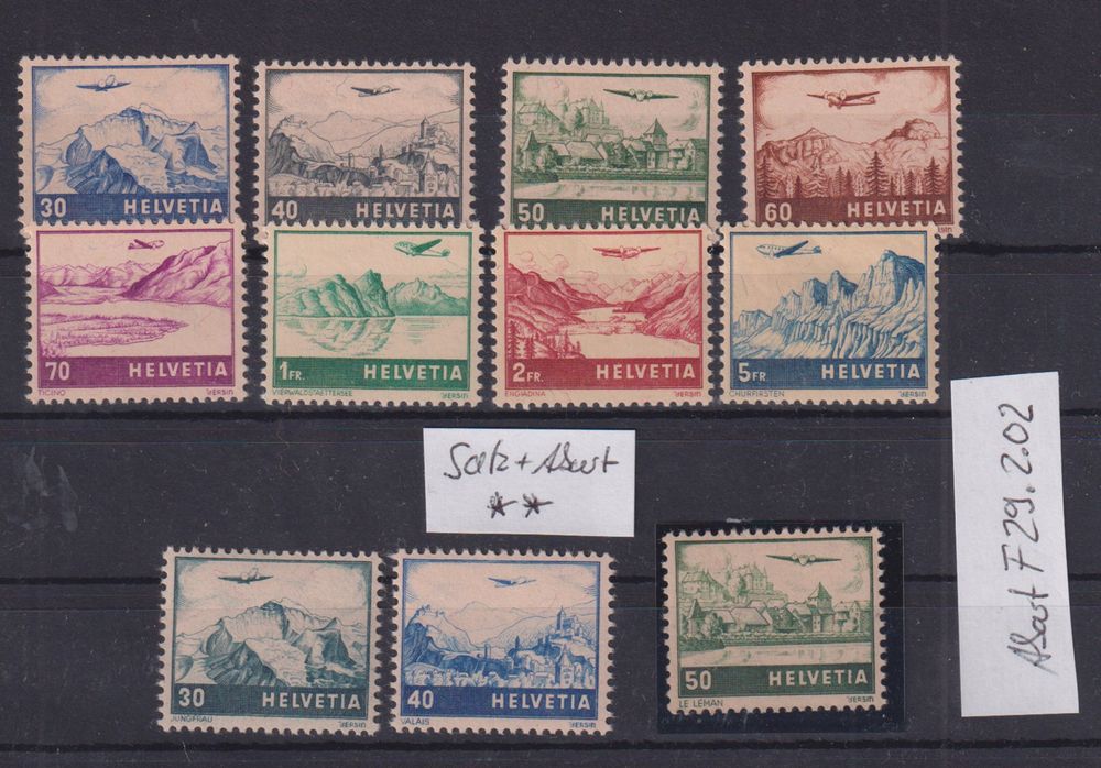 Luftpost Landschaften und Flugzeuge mit Abart ! (Gebraucht) in Bibern SH für CHF 32 – mit ...