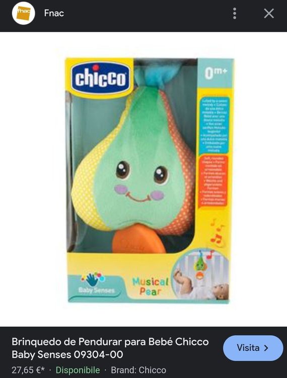 Chicco Pera Musicale Gioco Neonato Sensoriale 🍐🎶 👶🏼 (Neu (gemäss ...