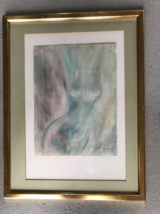 Weiblicher Akt, Oel auf Leinwand, auf Karton, vergoldeter R. (Gebraucht) in Bern für CHF 100 ...