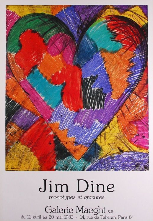 Jim Dine - Heart - Originalplakat Galerie Maeght Paris 1983 (Neu ...